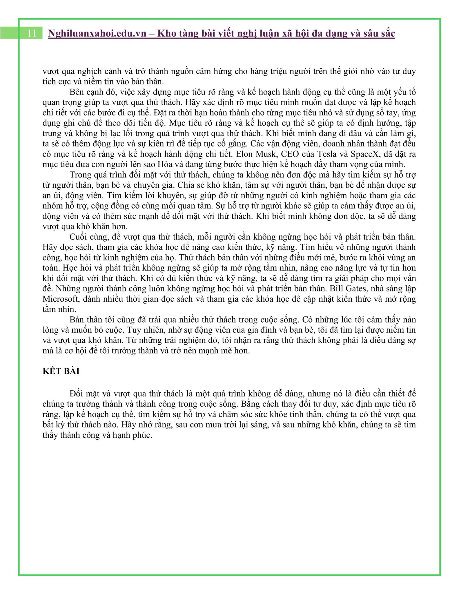 NLXH vấn đề cần giải quyết: Là một học sinh, em nghĩ làm thế nào để bản thân biết cách đối mặt ...